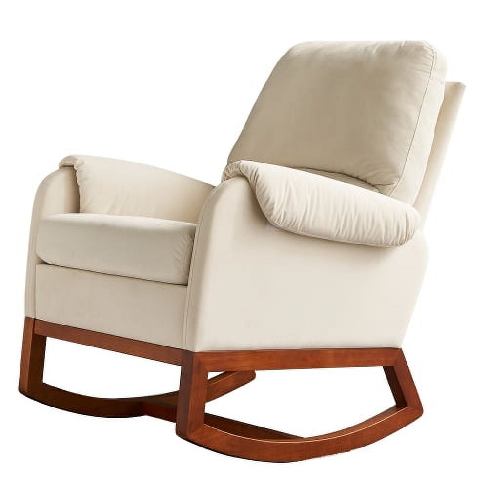 Upholstered Rocking Chair Comfortable Living Room Rocker Lounge ...