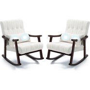 Lunale Swivel Glider Rocking Chair for Nursery, Wingback Upholstered ...