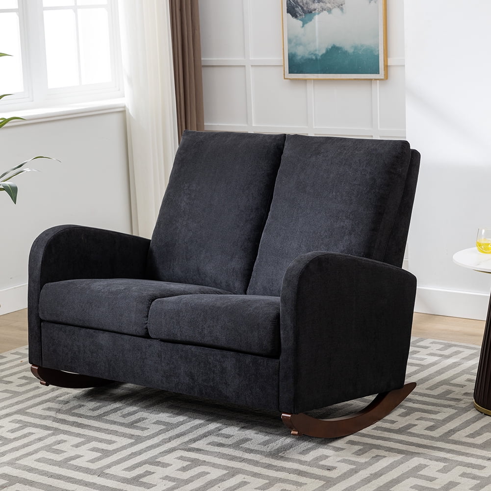 Upholstered Rocking Chair, Mid Century Modern Glider Rocker For Nursery ...