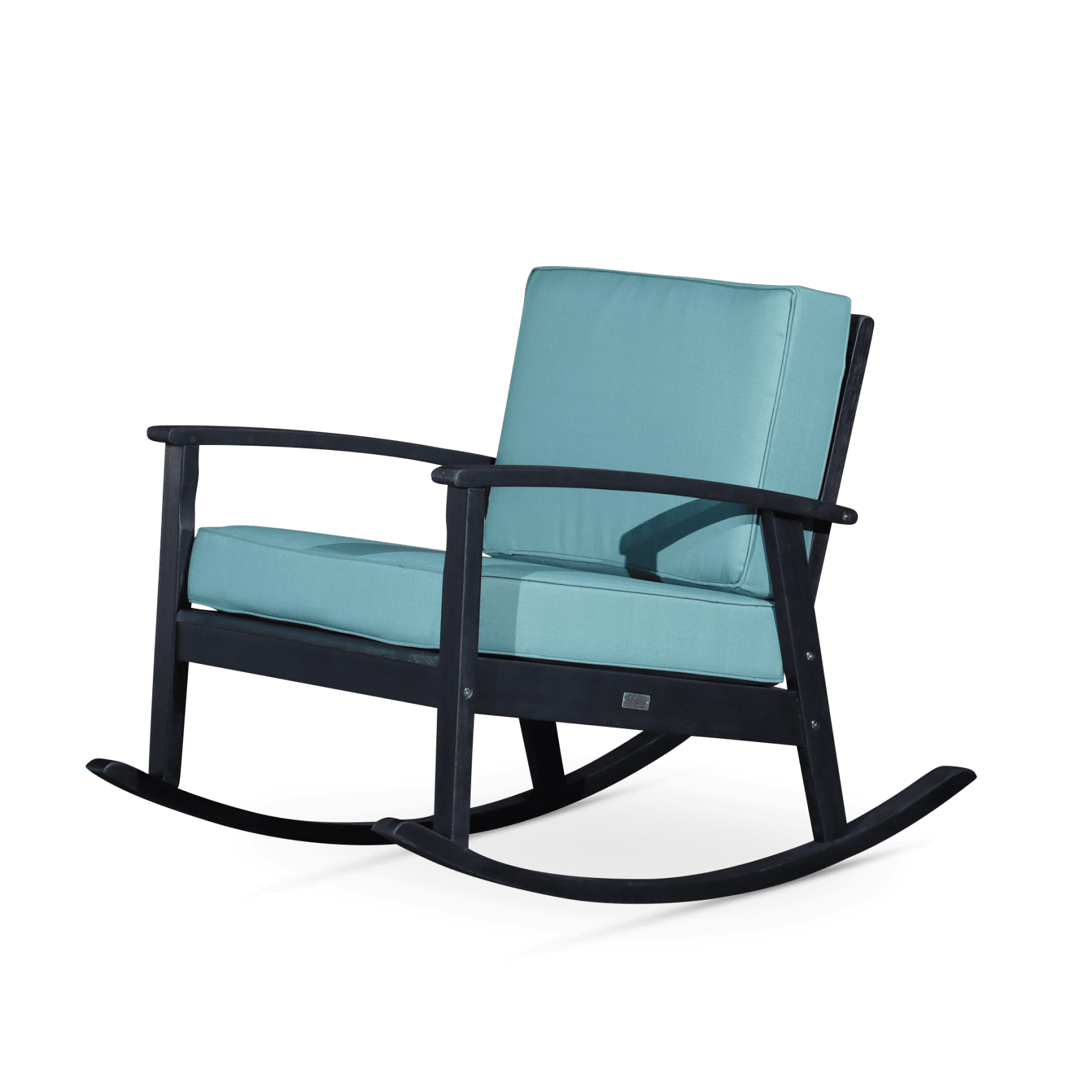 Upholstered Rocking Chair, Modern Rocker with Eucalyptus Wood Frame ...