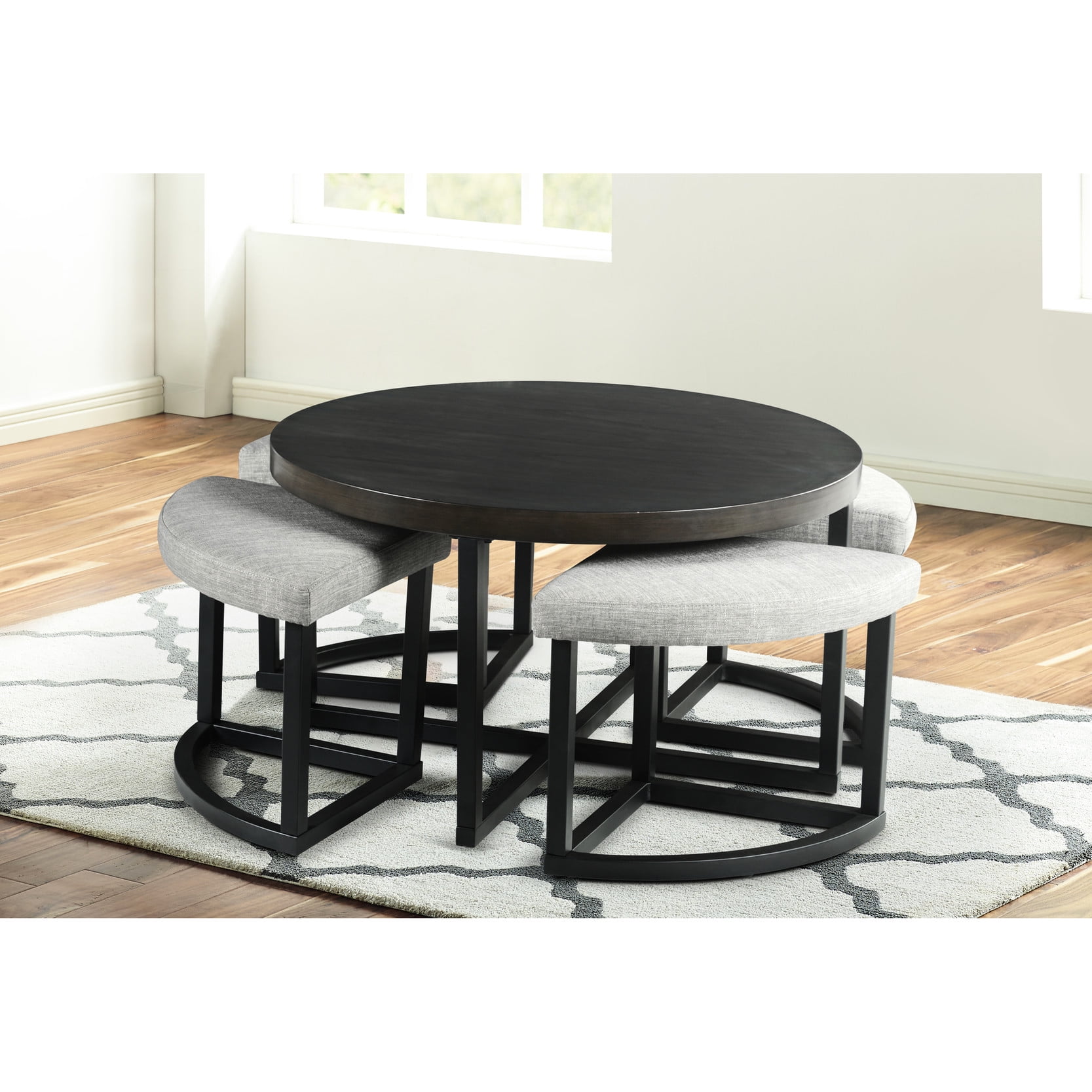 Upholstered Seats and Levelers / Coffee Table and Stools for Safe Floor ...