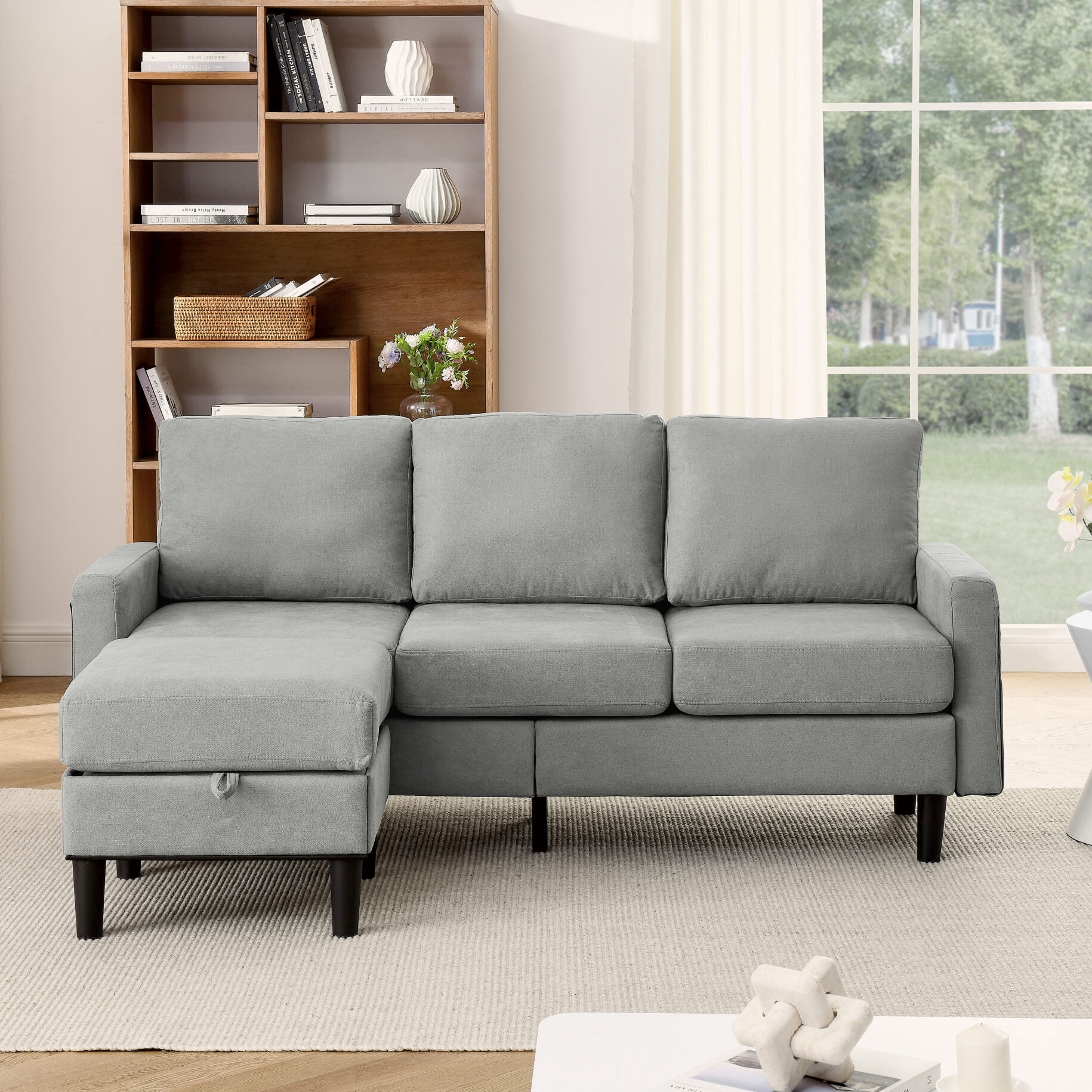 Upholstered Sectional Sofa Couch, L Shaped Couch With Storage ...