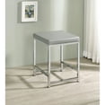 Upholstered Square Padded Cushion Vanity Stool Light Grey - Walmart.com