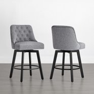 GDF Studio Oneida Rustic Fabric Upholstered Wood and Cane Barstools ...