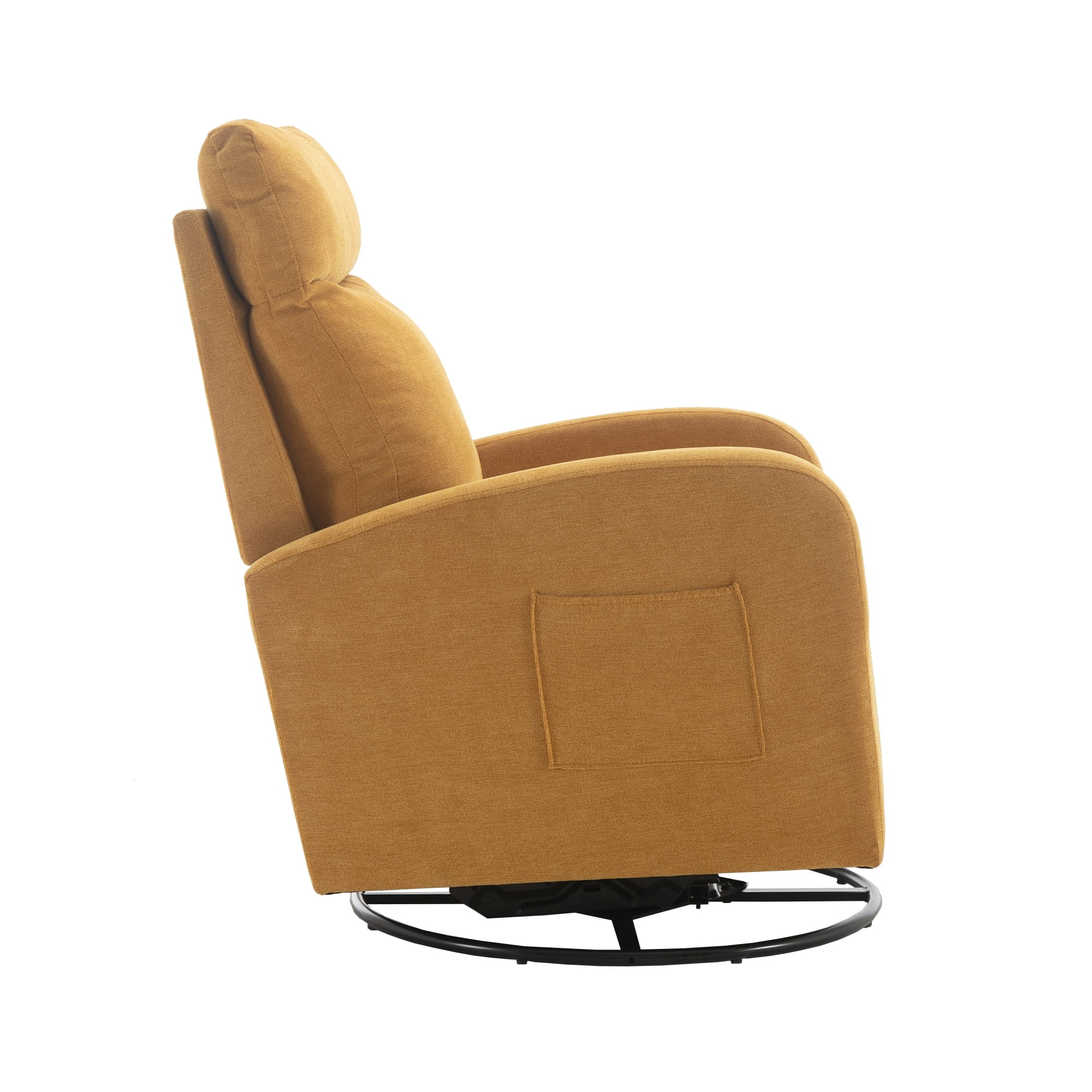 Upholstered Swivel Glider Rocking Chair Yellow - Walmart.com