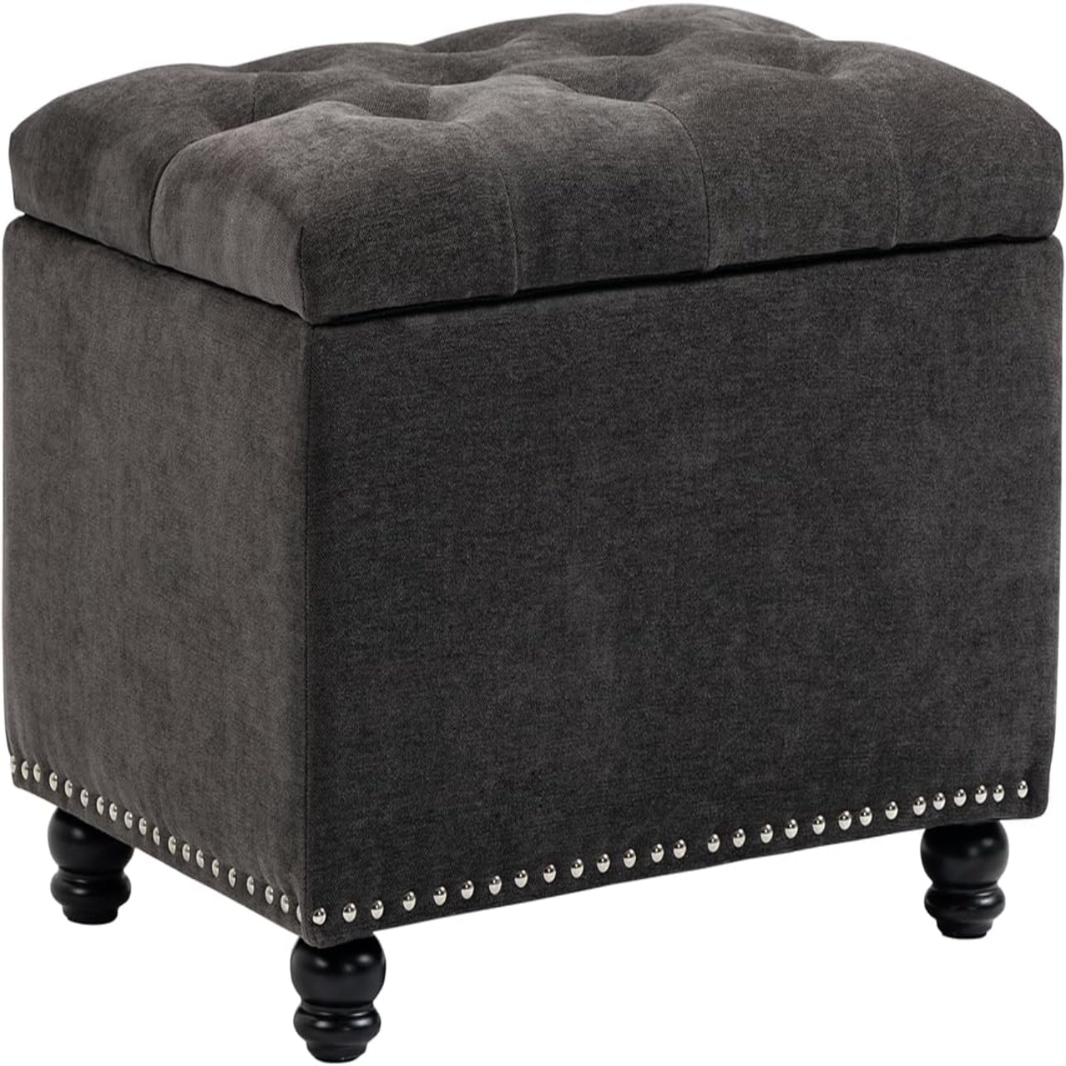 Upholstered Tufted Storage Ottoman Storage Ottoman Footstool with ...