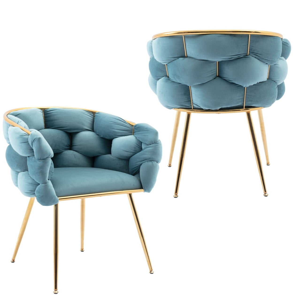 Upholstered Velvet Dining Chairs Set of 2, Modern Living Room Chair ...