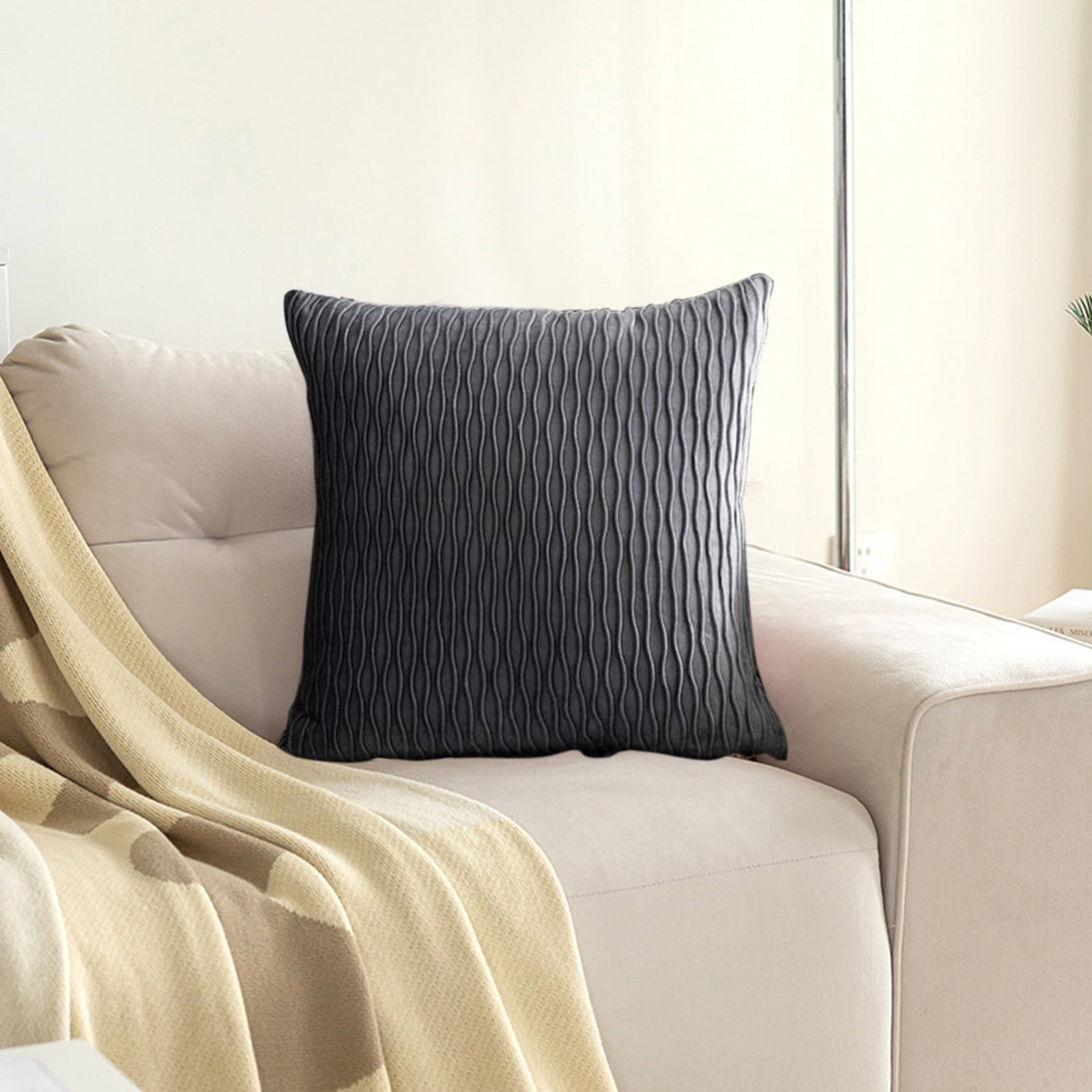 Upholstered Velvet Sofa, Modern Living Room Furniture, Striped Design ...