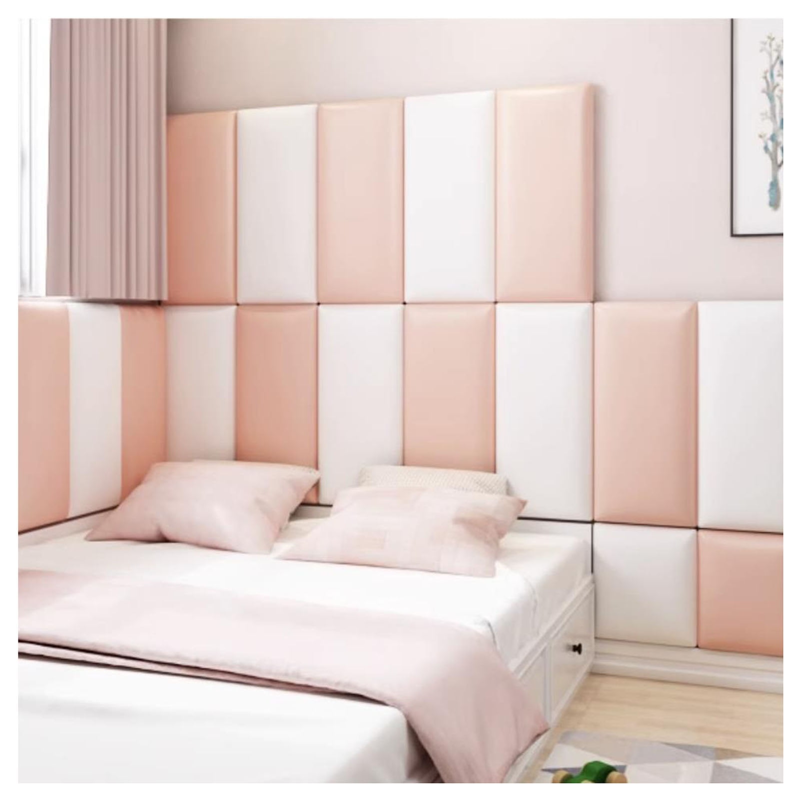 Upholstered Wall Panels, 3D Anti-Collision Wall Padding,Peel and Stick ...