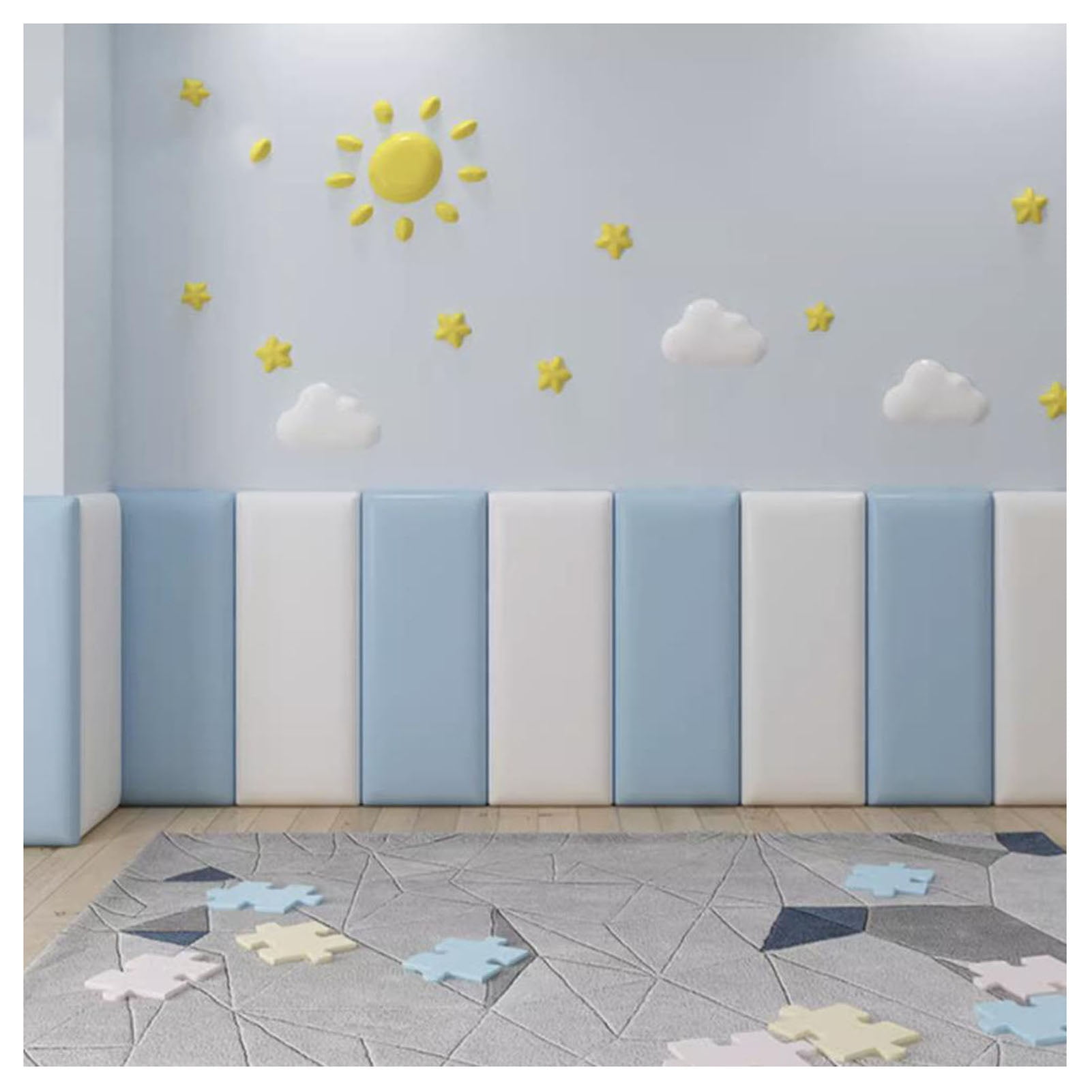 Upholstered Wall Panels, 3D Anti-Collision Wall Padding,Peel and Stick ...