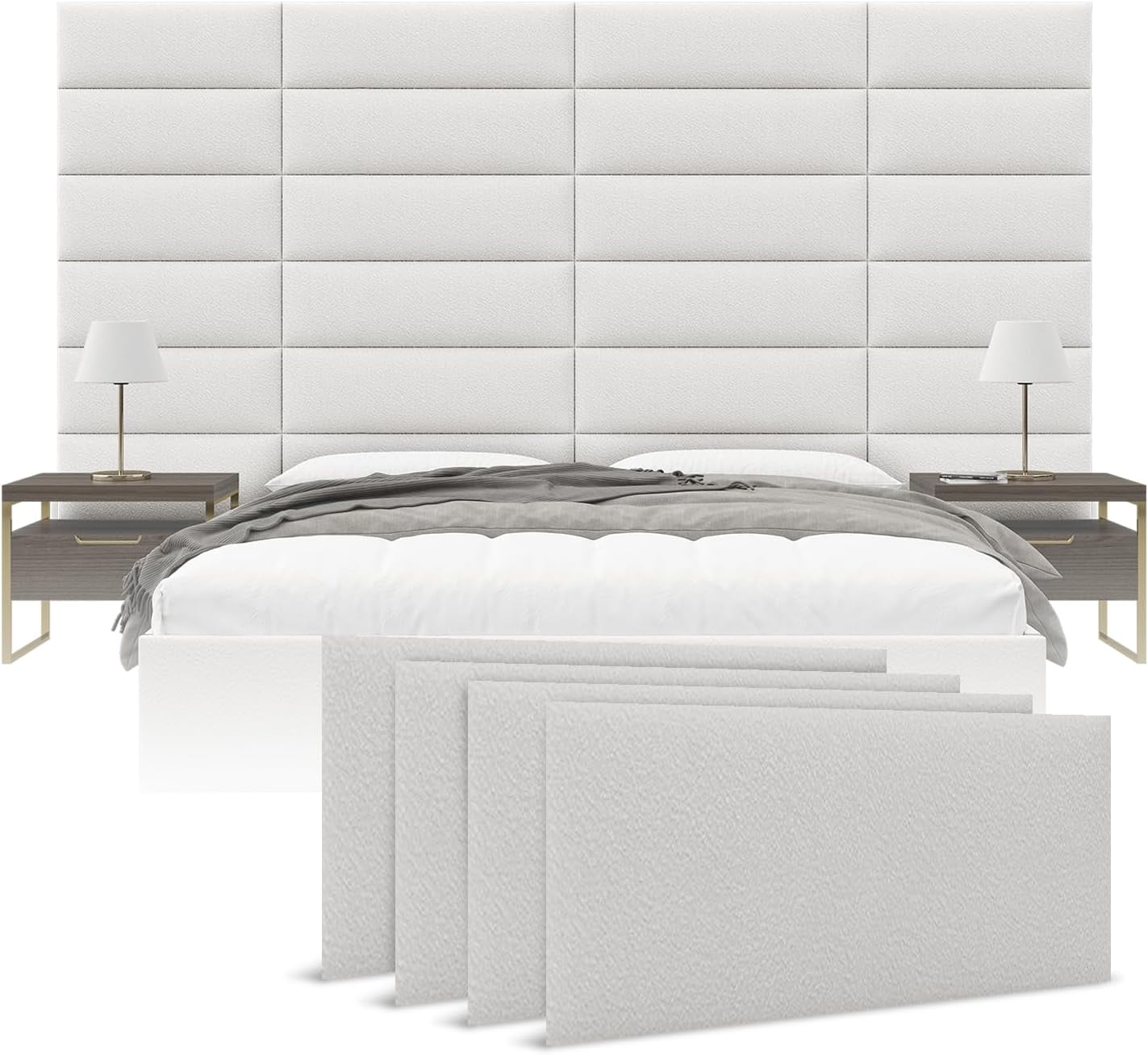 Upholstered Wall Panels - Queen/Full Size Wall Mounted Headboards ...