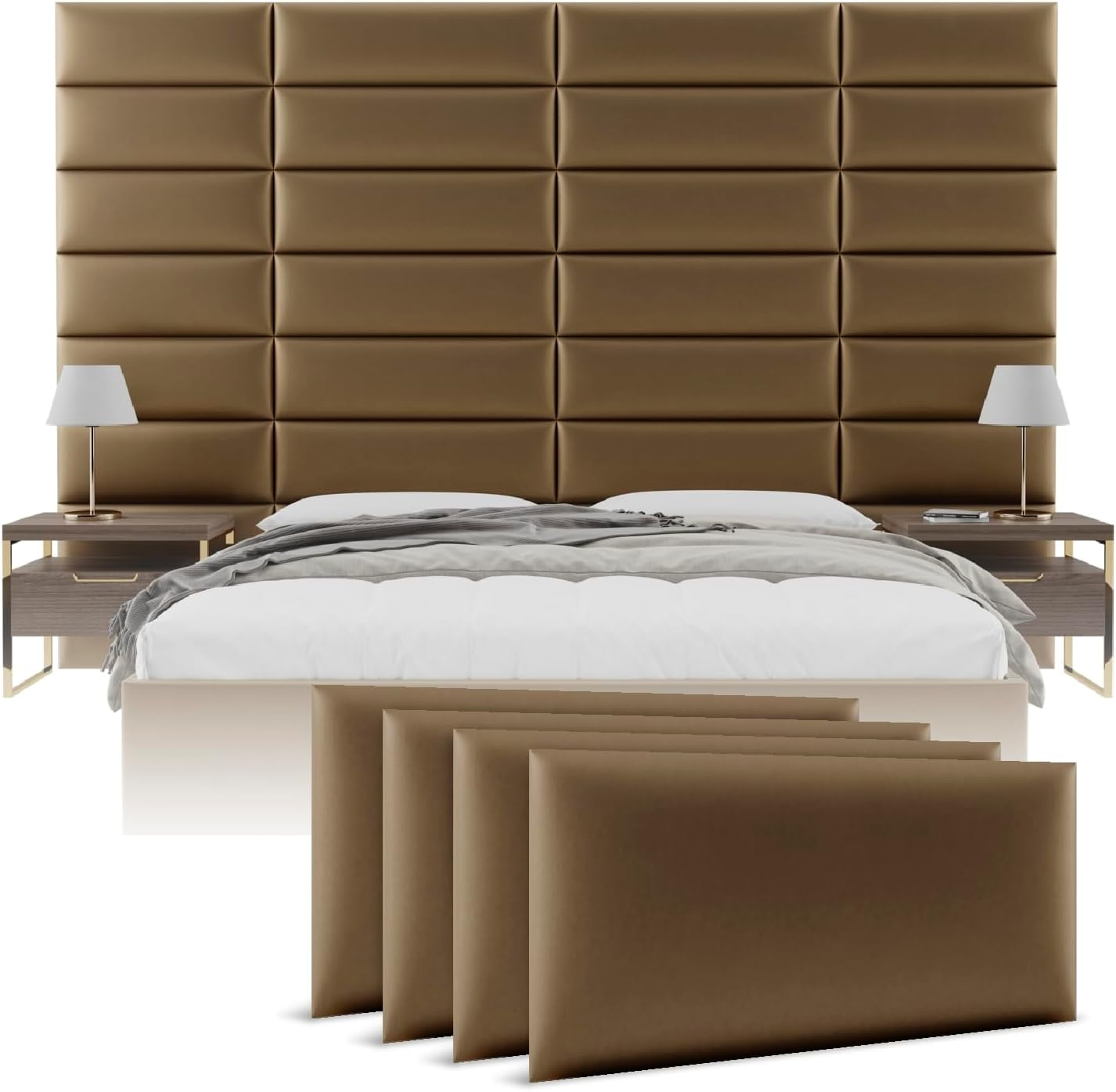 Upholstered Wall Panels - Queen/Full Size Wall Mounted Headboards ...