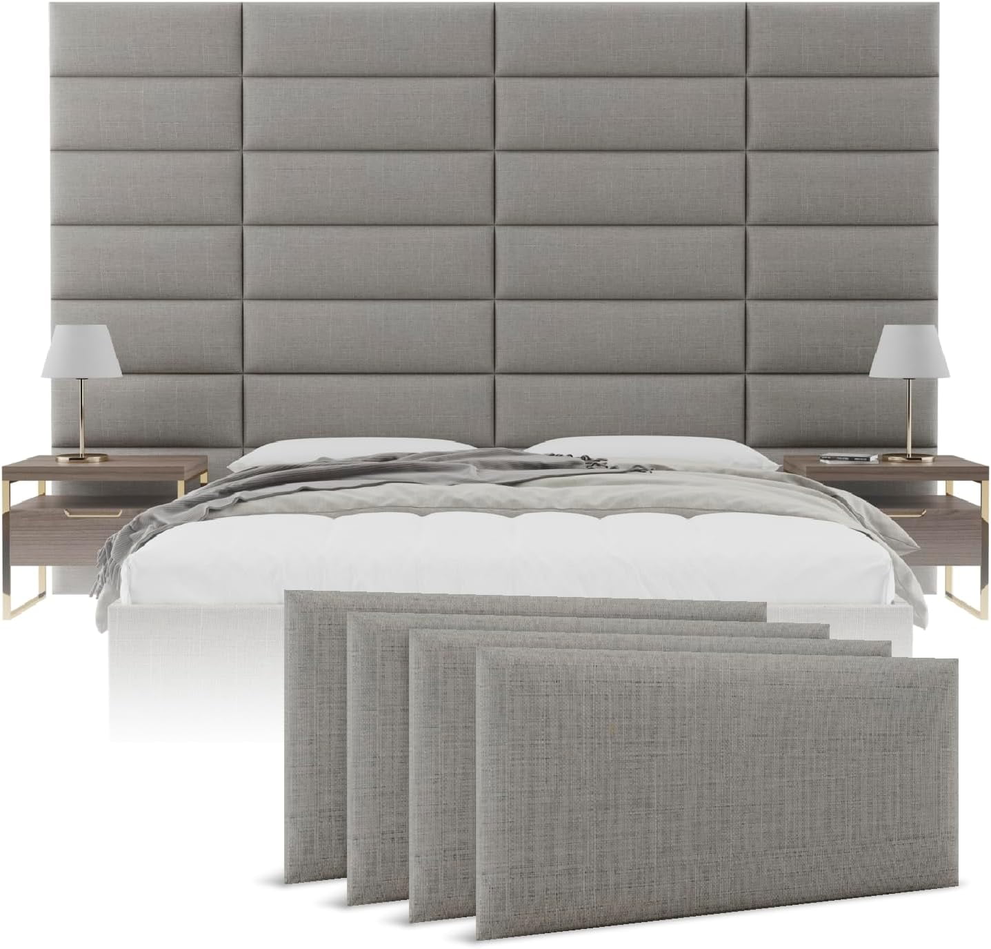 Upholstered Wall Panels - Queen/Full Size Wall Mounted Headboards ...