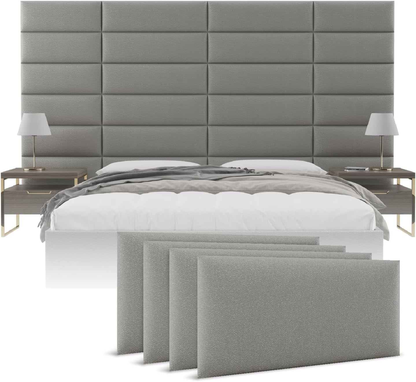Upholstered Wall Panels - Queen/Full Size Wall Mounted Headboards ...