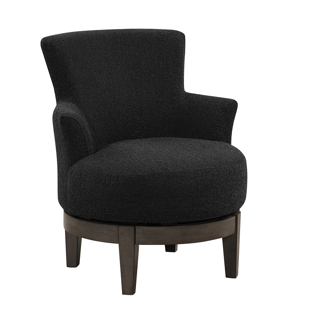 Upholstered Wingback 360 Degree Swivel Chair With Durable Rubberwood ...