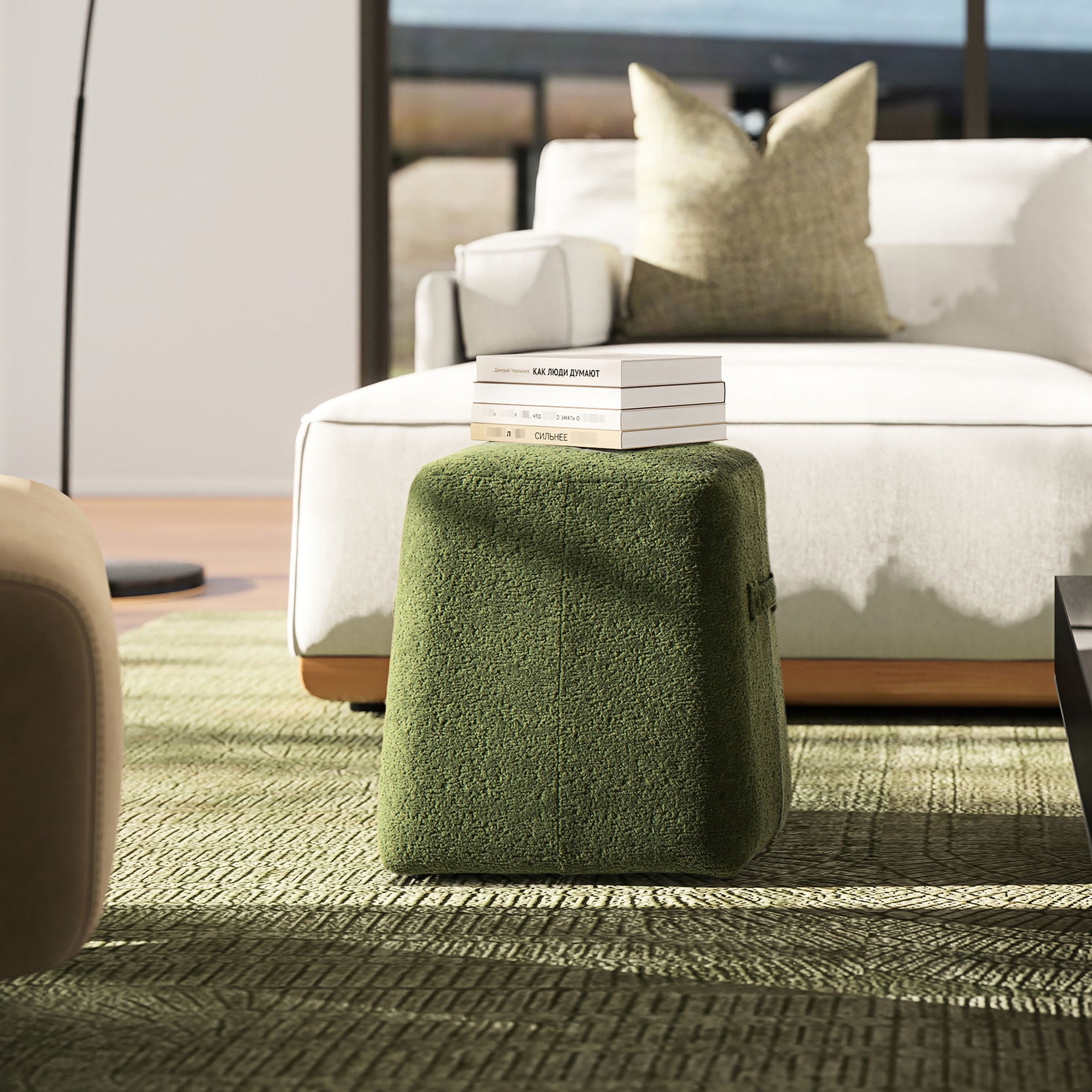 Upholstered in Teddy Fabric | Functions as Footrest or Extra Seating ...
