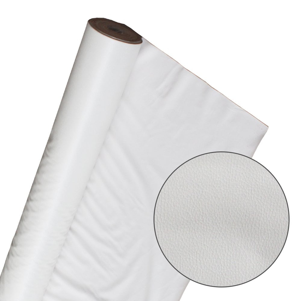 Upholstery Premium Vinyl PVC Textile Faux Leather Fabric Sheets White ...