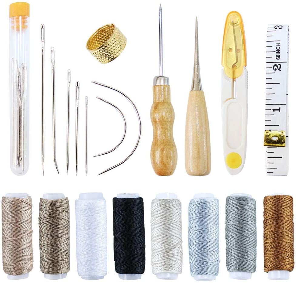 Upholstery Repair Kit 29-Pack Hand Sewing Needles Canvas Thread and ...