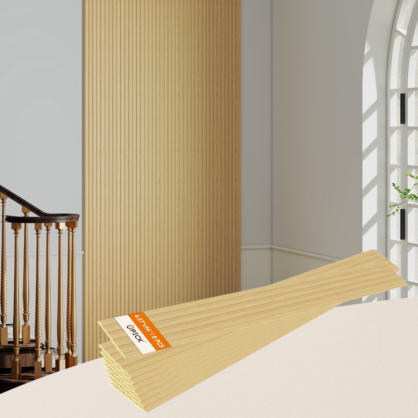 Upick WPC Slat Wall Panels, 8 Pack 94 x 6.57 in 3D Wood Wall Panels ...