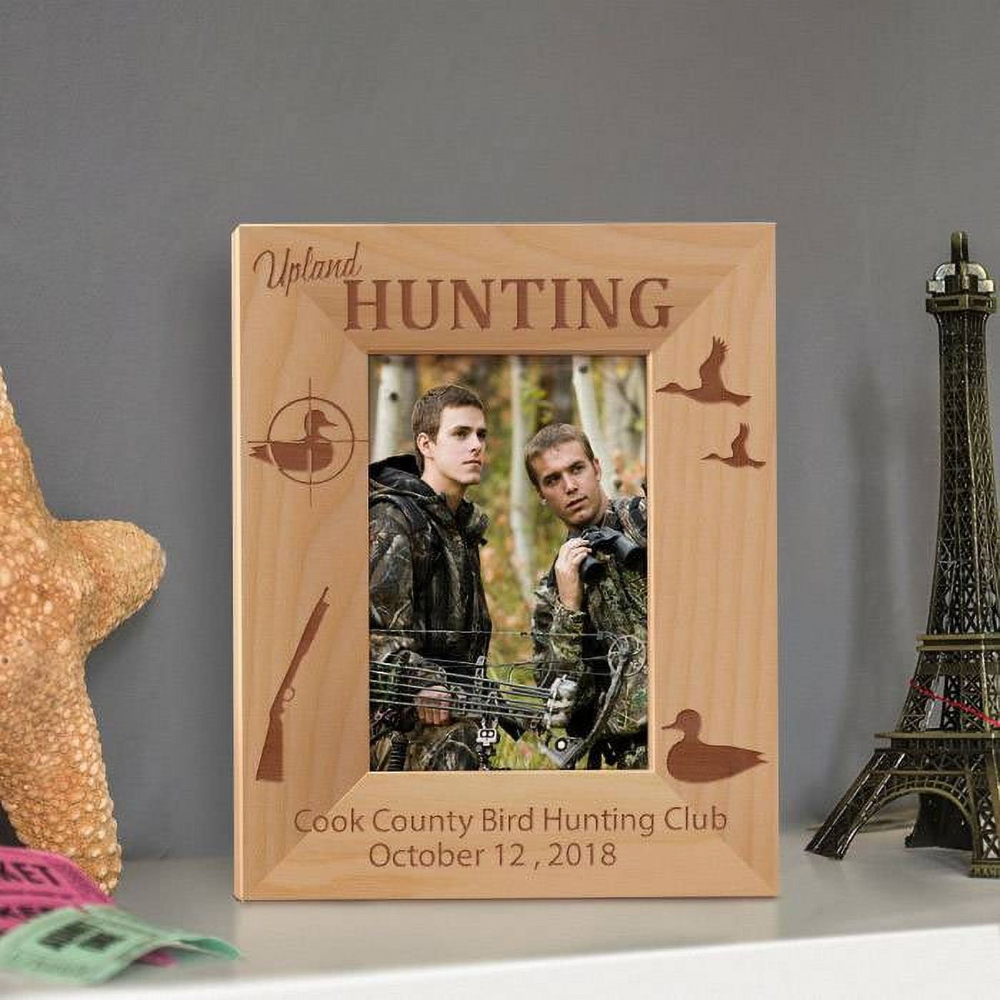 Upland Hunting Personalized Wooden Picture Frame 3 1/2" x 5" Brown ...