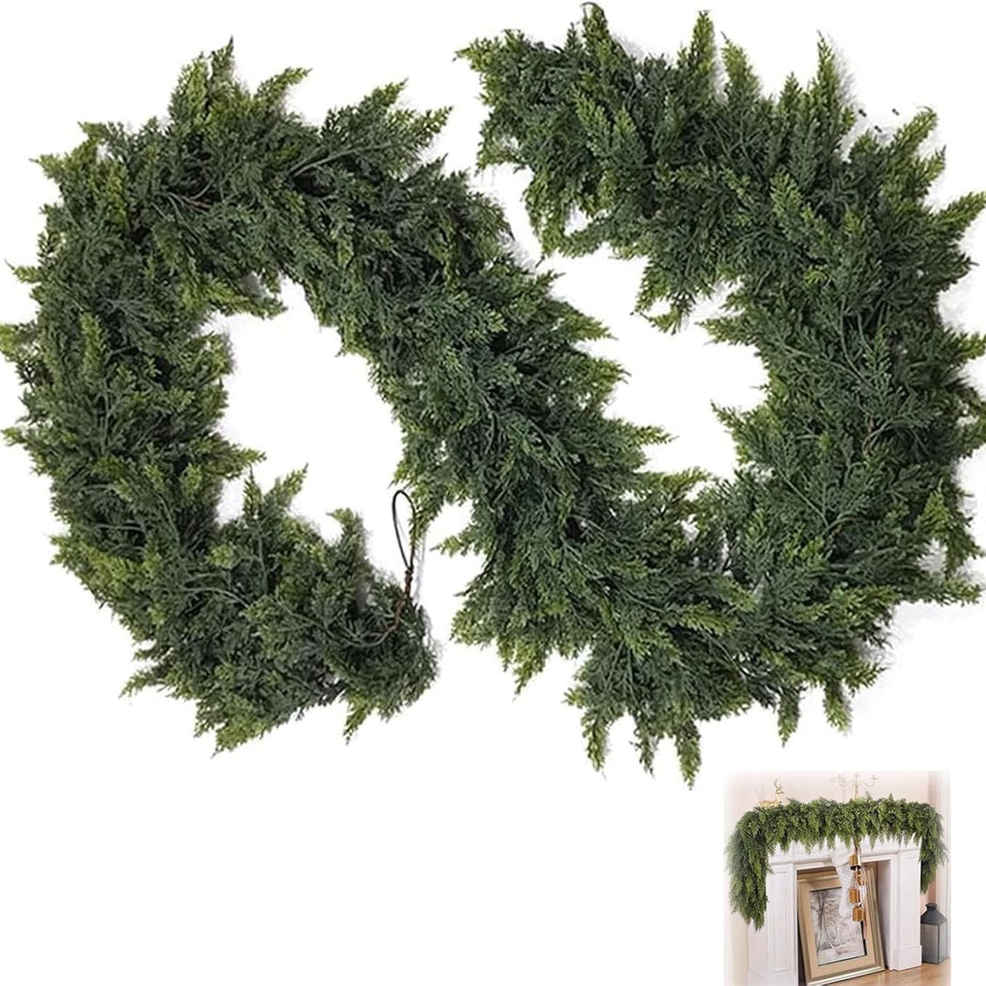 Upliftjoys 6 FT Artificial Cedar Garlands –Realistic Touch Winter ...