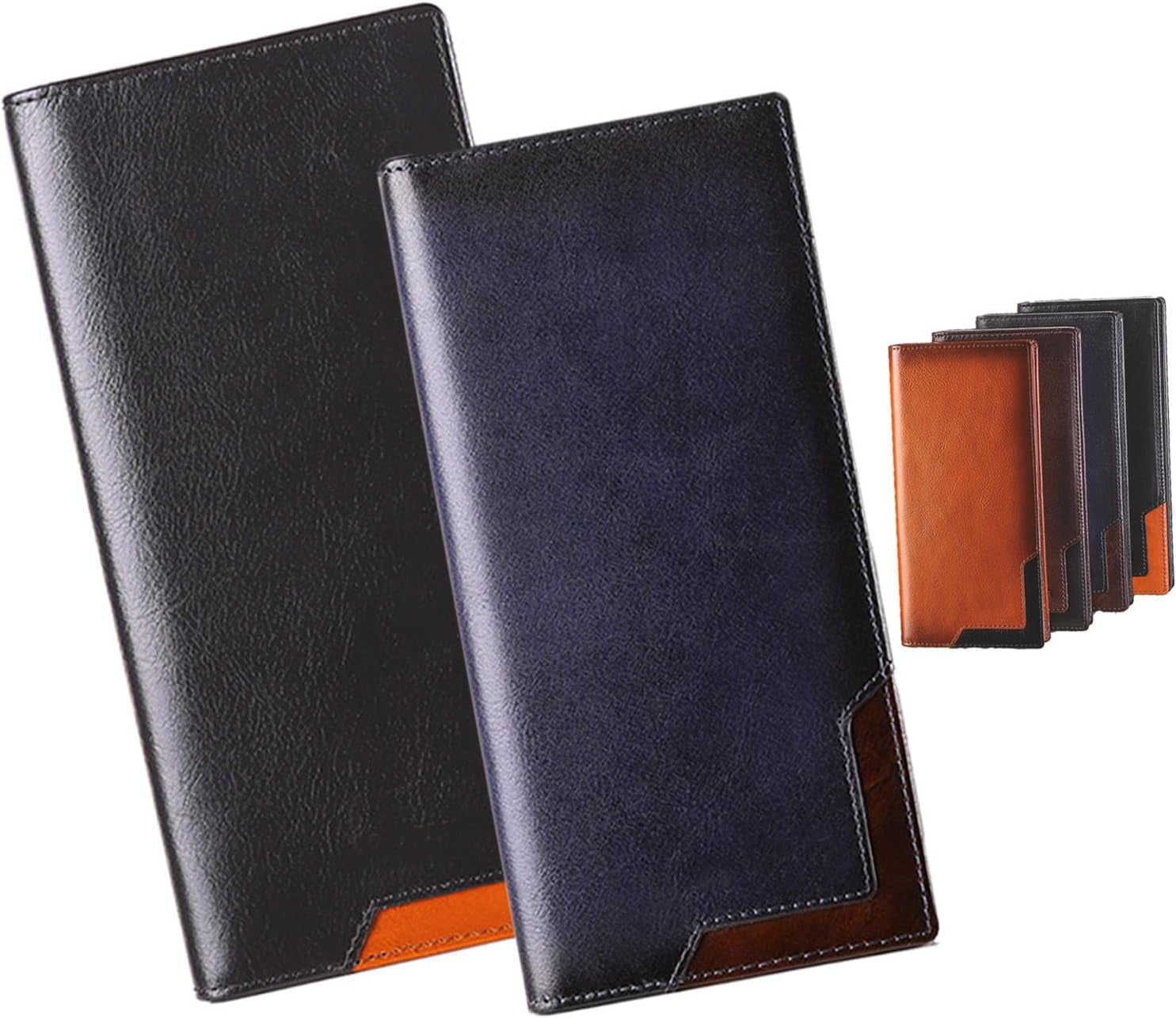 Upliftjoys Cowhide Vintage Wallet, Mens Women Cowhide Bifold Long ...