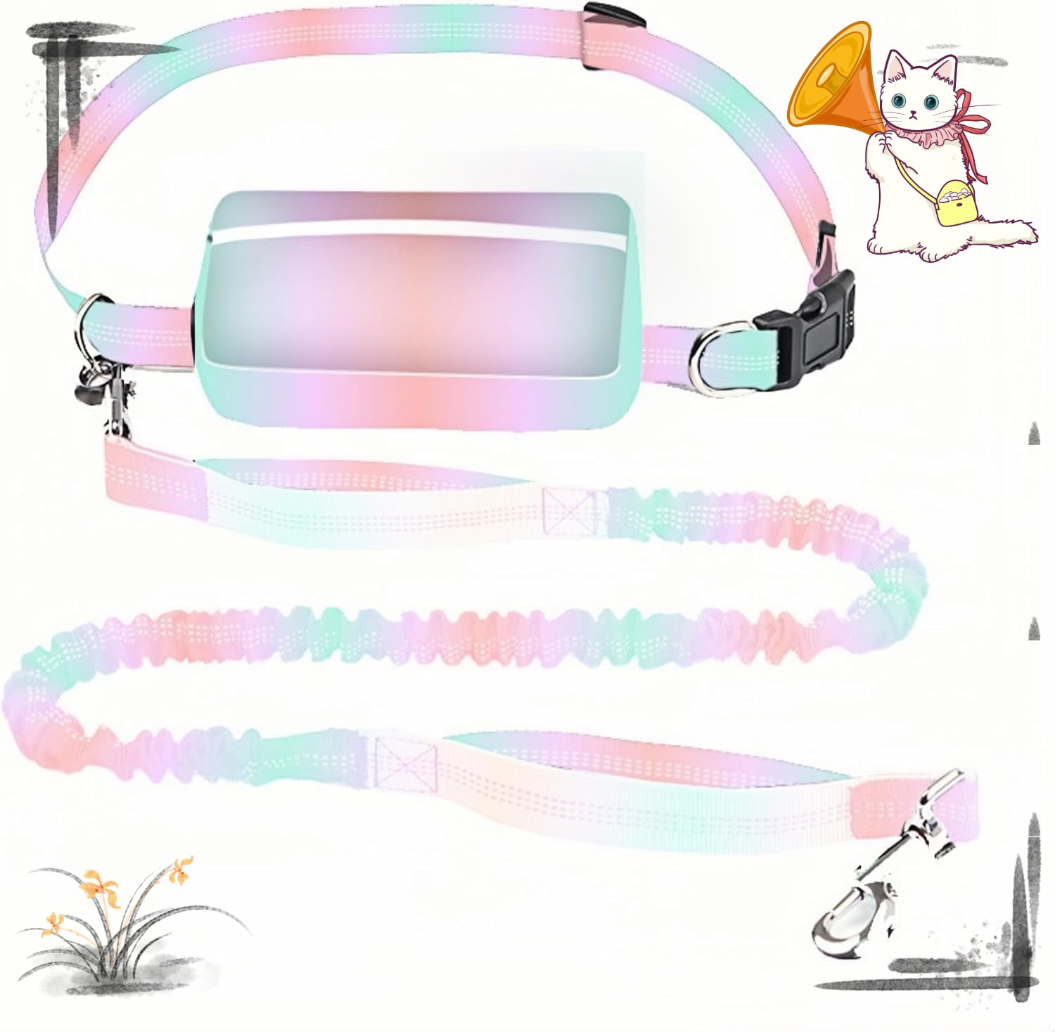 Upliftjoys Dog Leash, Upliftjoys Hands Free Dog Leash with Zipper Pouch ...
