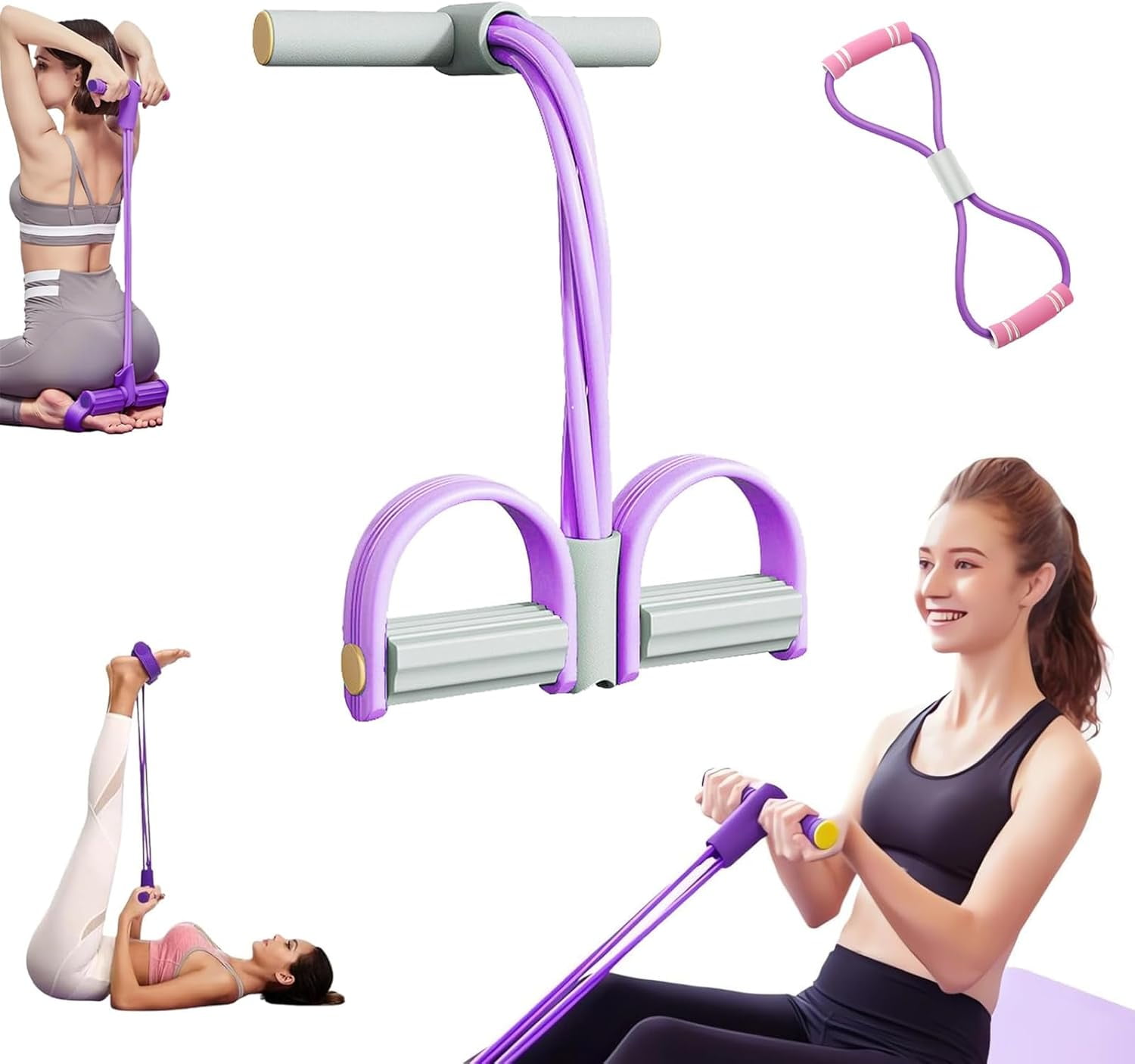 Upliftjoys Exerciser, 21 Fitness Resistance Bands-4 Tube Pedal Ankle Puller, 2025 Upgrade Pedal ...