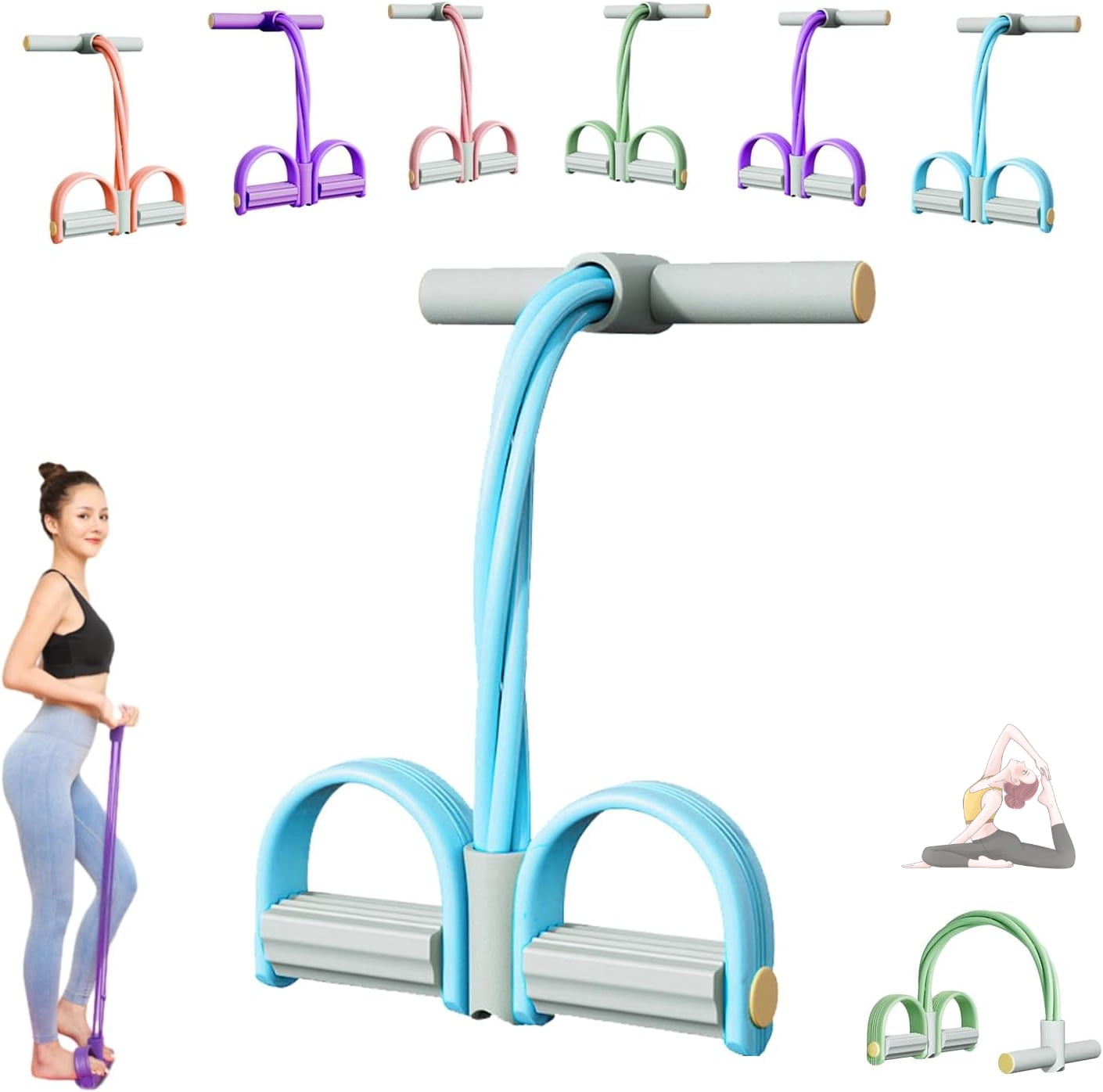 Upliftjoys Exerciser, 21 Fitness Resistance Bands-4 Tube Pedal Ankle ...