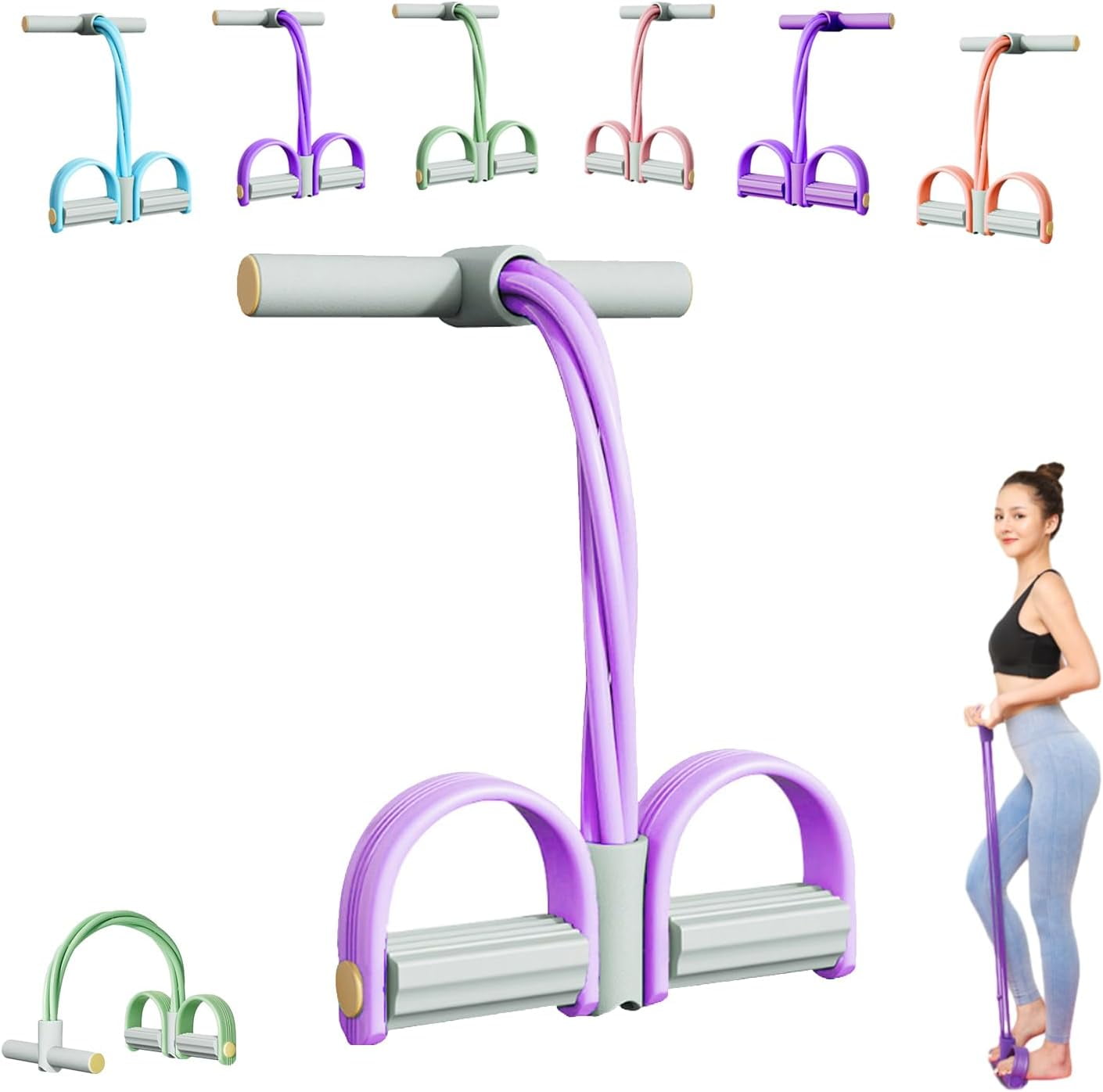 Upliftjoys Exerciser, 21 Fitness Resistance Bands-4 Tube Pedal Ankle ...