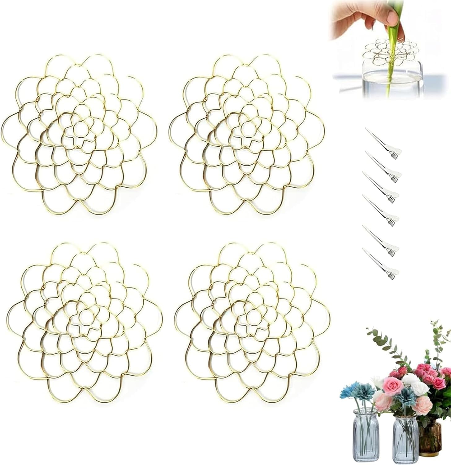 Upliftjoys Stainless Steel Floral Grid Organizer, Auxiliaryn Flower ...