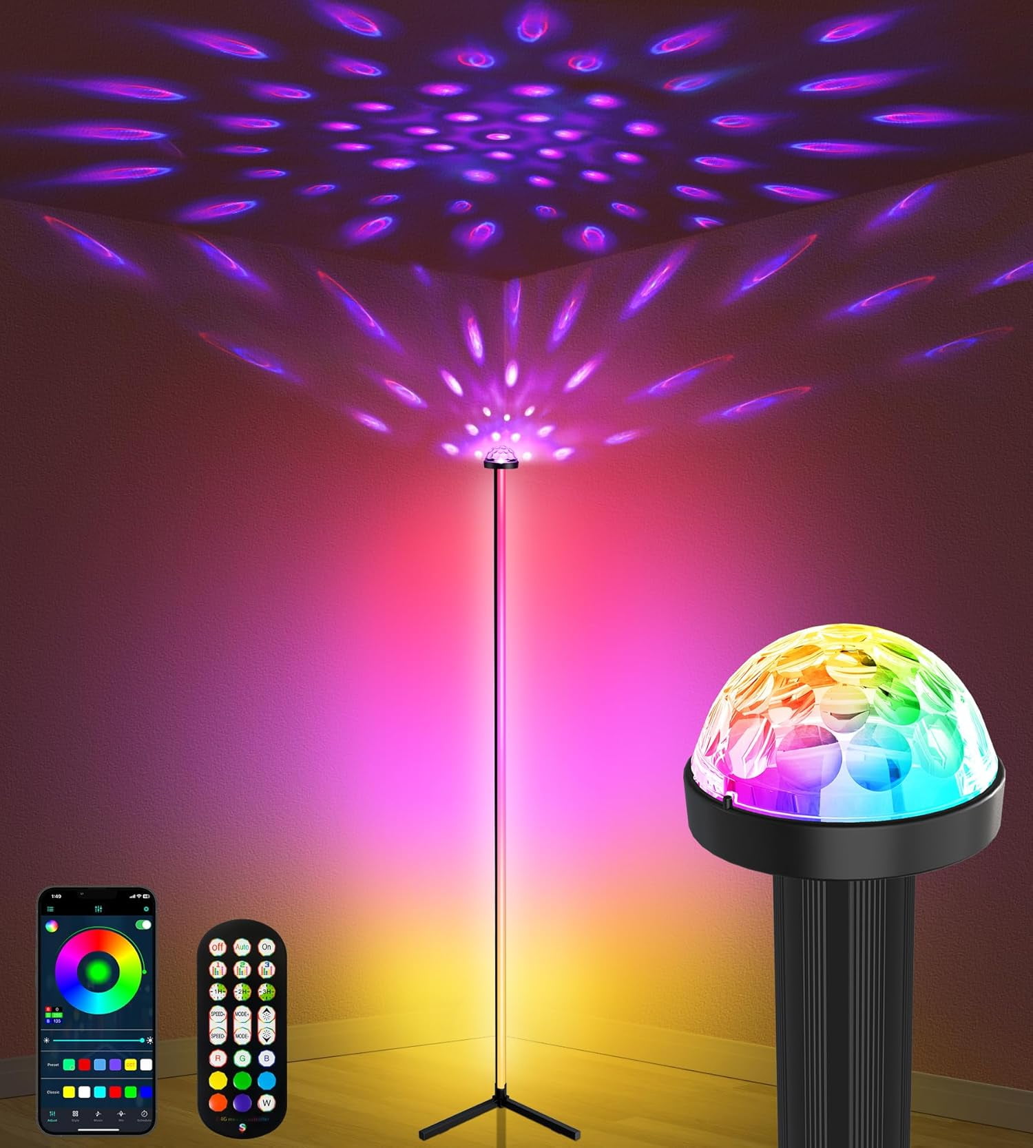Uplighter Corner Floor Lamp, Corner Floor Lamp,Modern Projector Floor ...