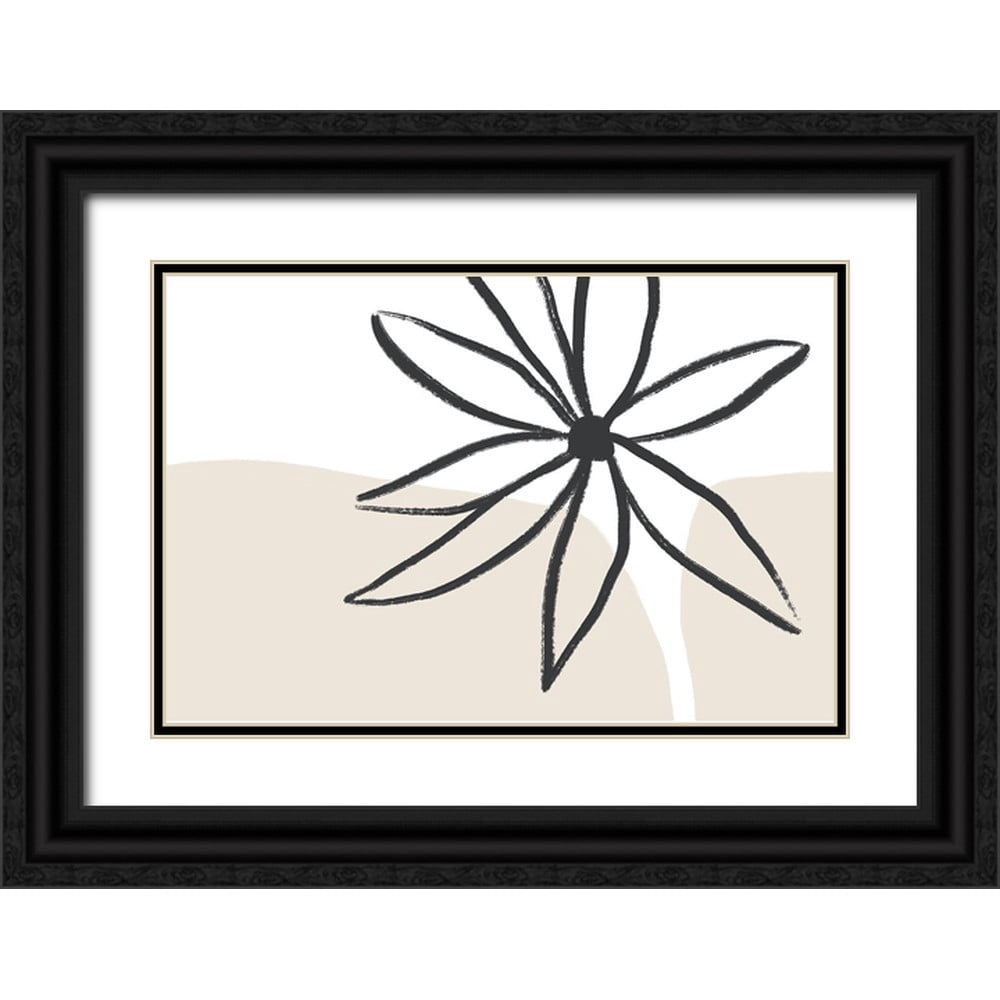 Uplusmestudio 14x11 Black Ornate Wood Framed with Double Matting Museum ...
