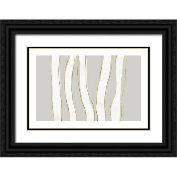 Uplusmestudio 14x11 Black Ornate Wood Framed with Double Matting Museum Art Print Titled - Lines ...