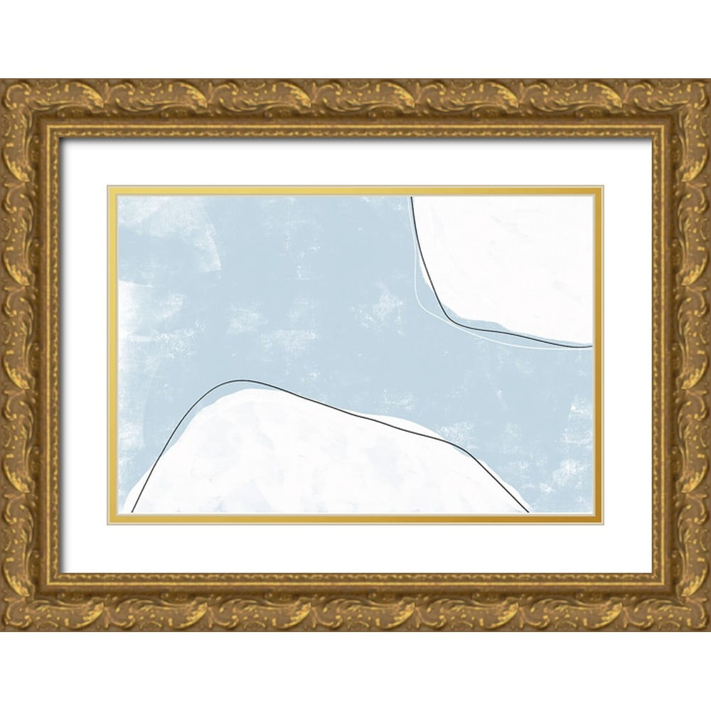 Uplusmestudio 14x11 Gold Ornate Wood Framed with Double Matting Museum Art Print Titled ...