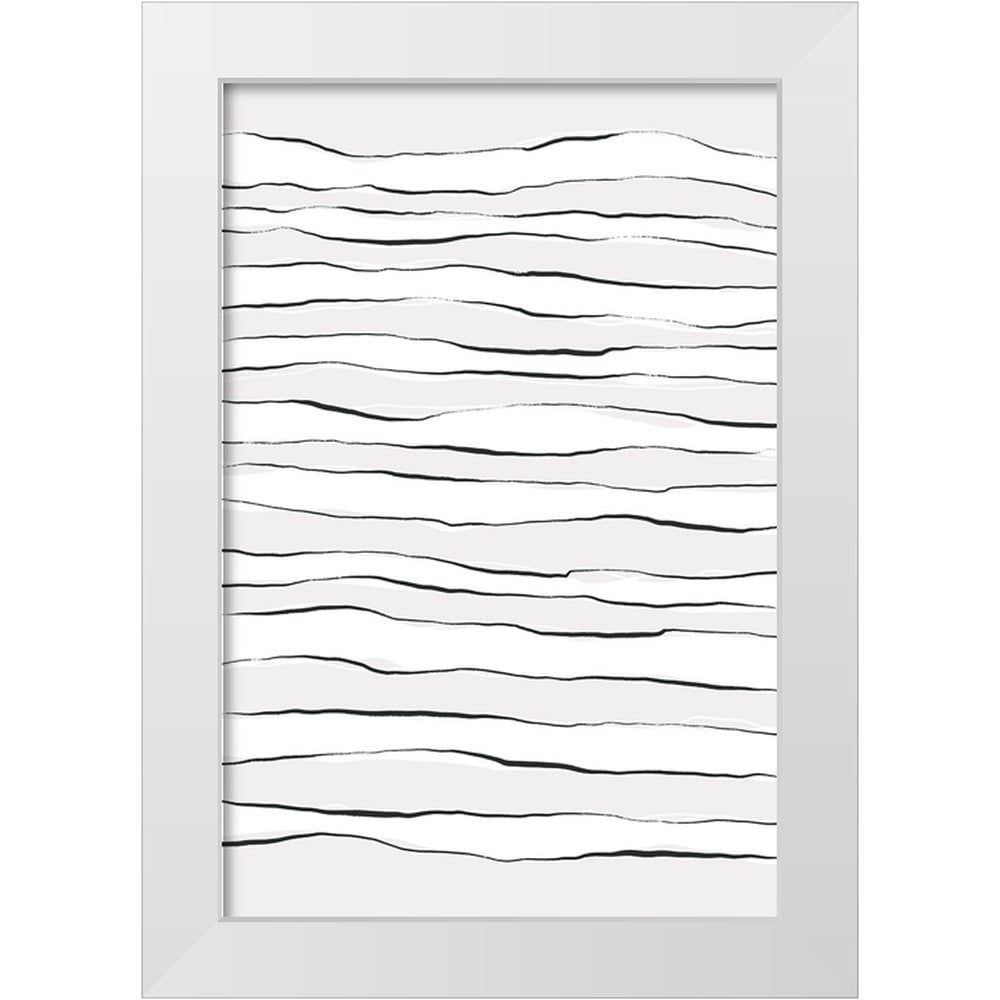 Uplusmestudio 17x24 White Modern Wood Framed Museum Art Print Titled - Line On Line - Walmart.com