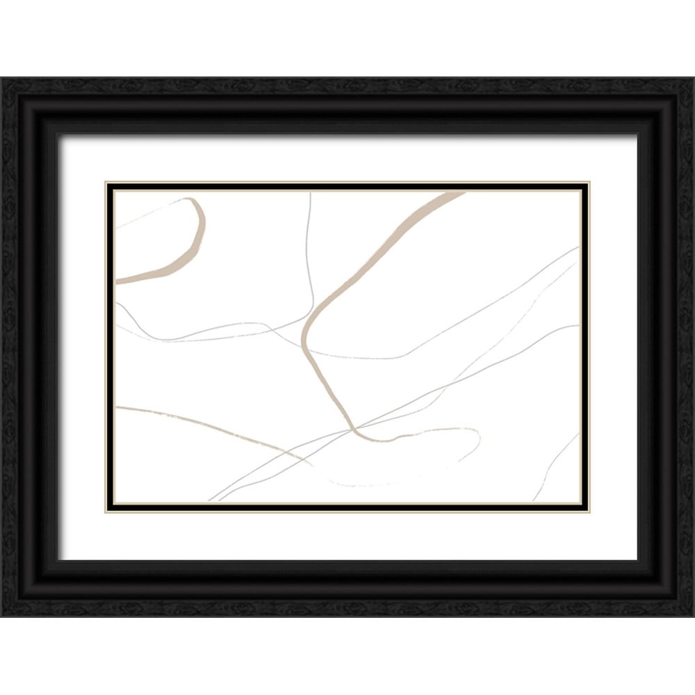 Uplusmestudio 18x13 Black Ornate Wood Framed with Double Matting Museum Art Print Titled ...