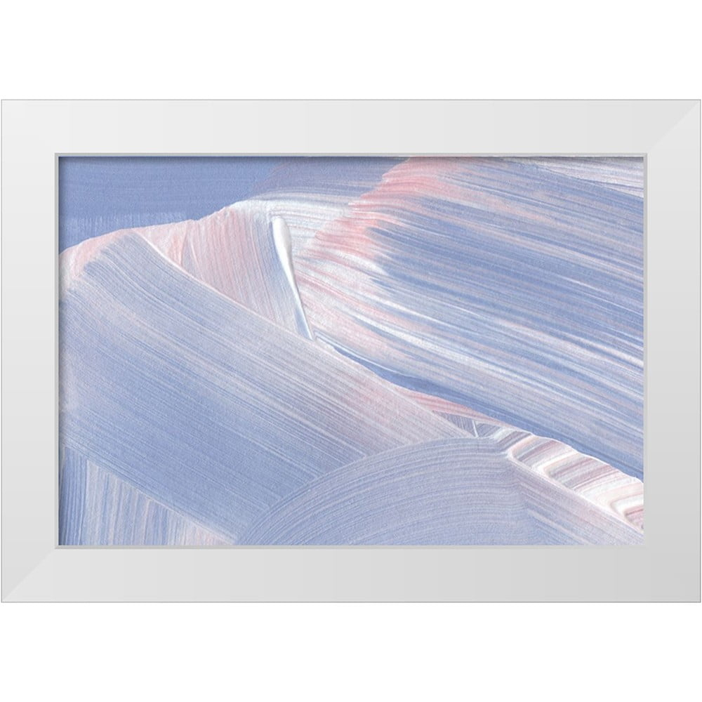 Uplusmestudio 18x13 White Modern Wood Framed Museum Art Print Titled - Pastel Brush Strokes ...