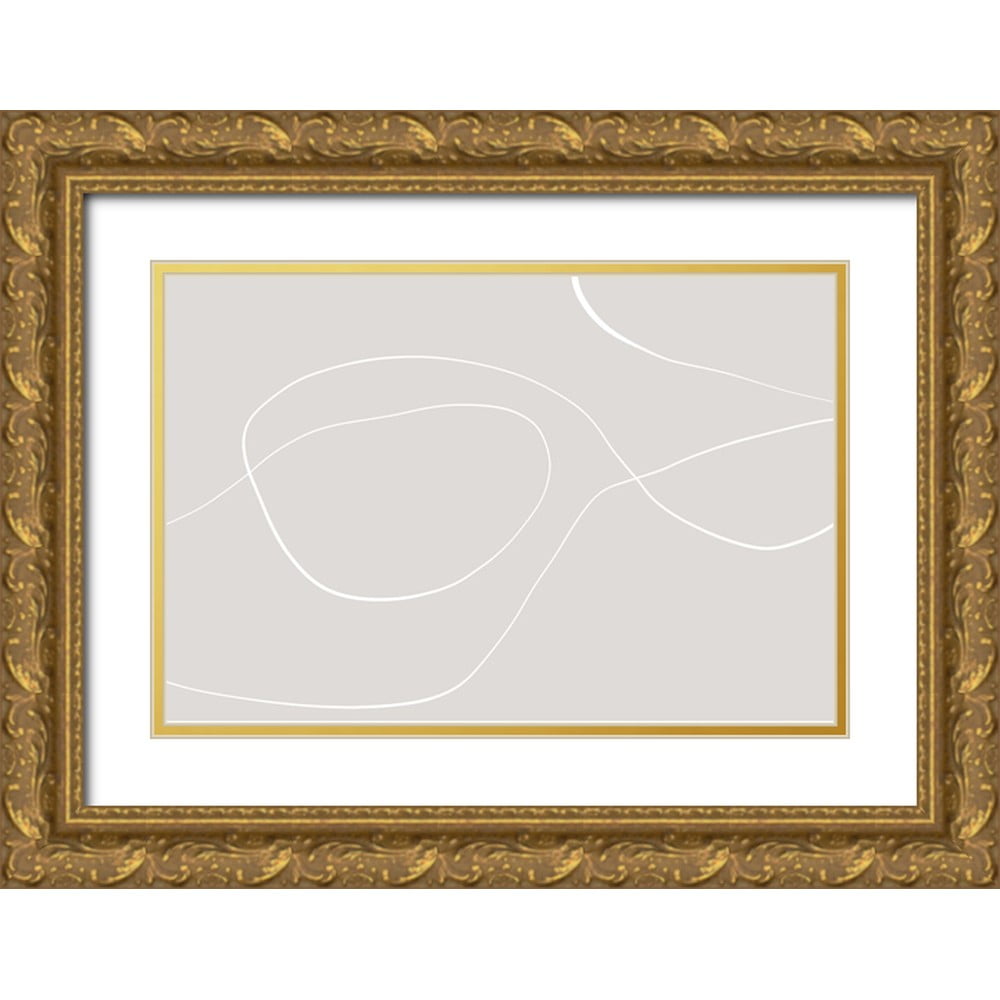 Uplusmestudio 24x17 Gold Ornate Wood Framed with Double Matting Museum Art Print Titled ...