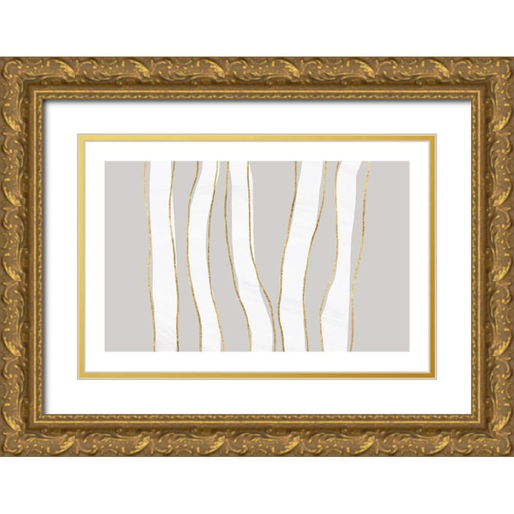Uplusmestudio 24x17 Gold Ornate Wood Framed with Double Matting Museum Art Print Titled - Lines ...