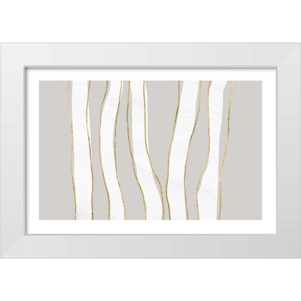 Uplusmestudio 24x17 White Modern Wood Framed Museum Art Print Titled - Lines - Walmart.com