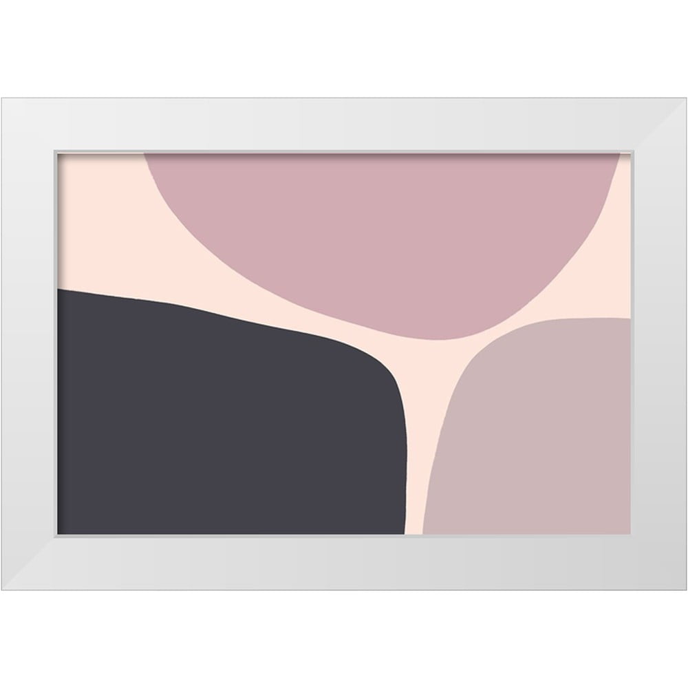 Uplusmestudio 24x17 White Modern Wood Framed Museum Art Print Titled - Mauve Trio - Walmart.com