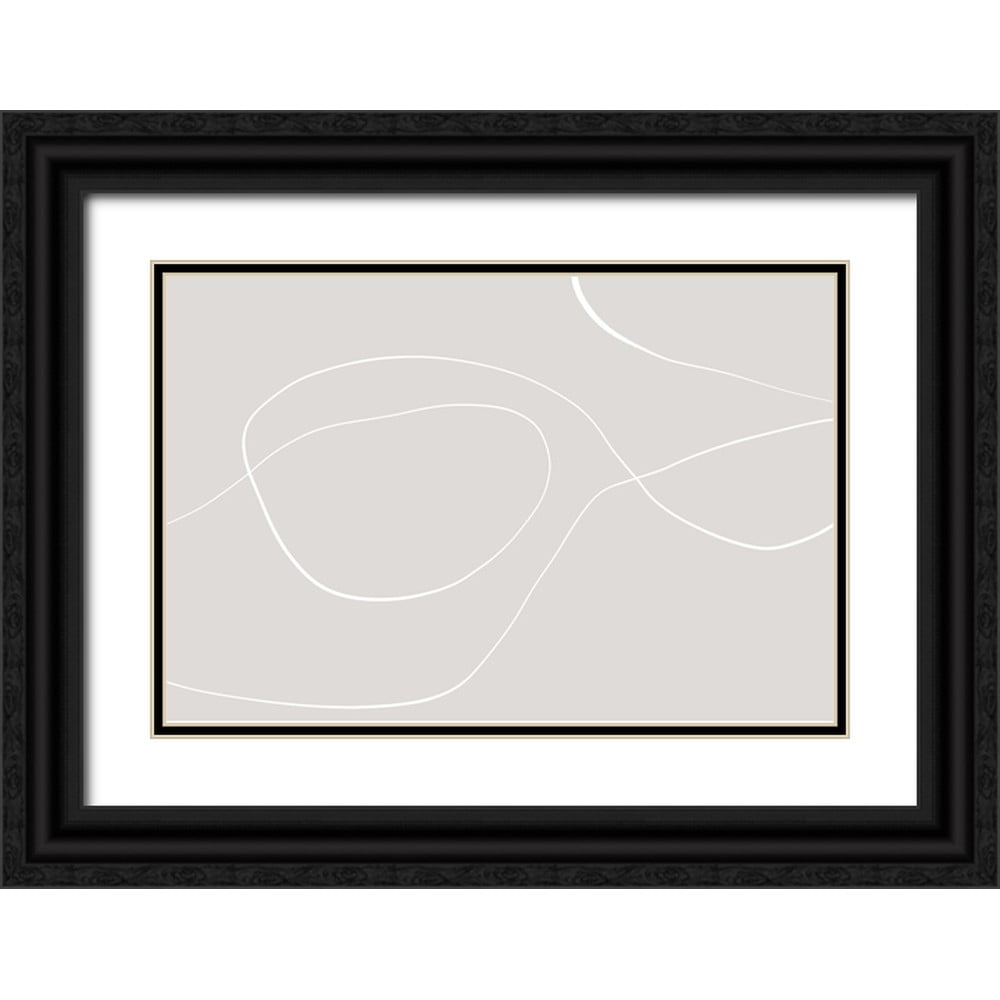 Uplusmestudio 32x23 Black Ornate Wood Framed with Double Matting Museum Art Print Titled ...
