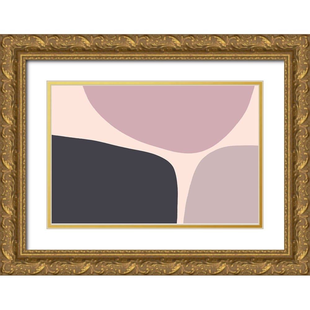 Uplusmestudio 32x23 Gold Ornate Wood Framed with Double Matting Museum Art Print Titled - Mauve ...