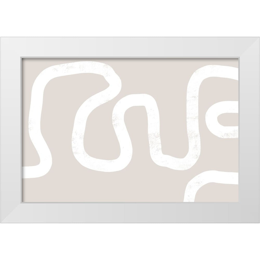 Uplusmestudio 32x23 White Modern Wood Framed Museum Art Print Titled - Abstract Position No 2 ...