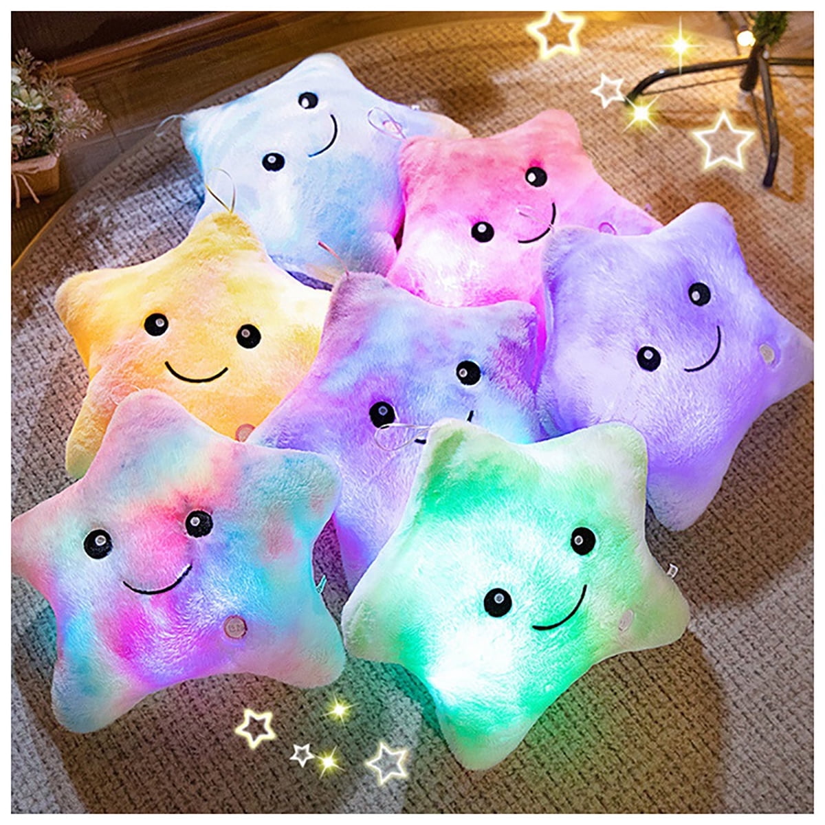 Upmore Star Pillow for Kids, LED Night Light up Glowing Pillows ...