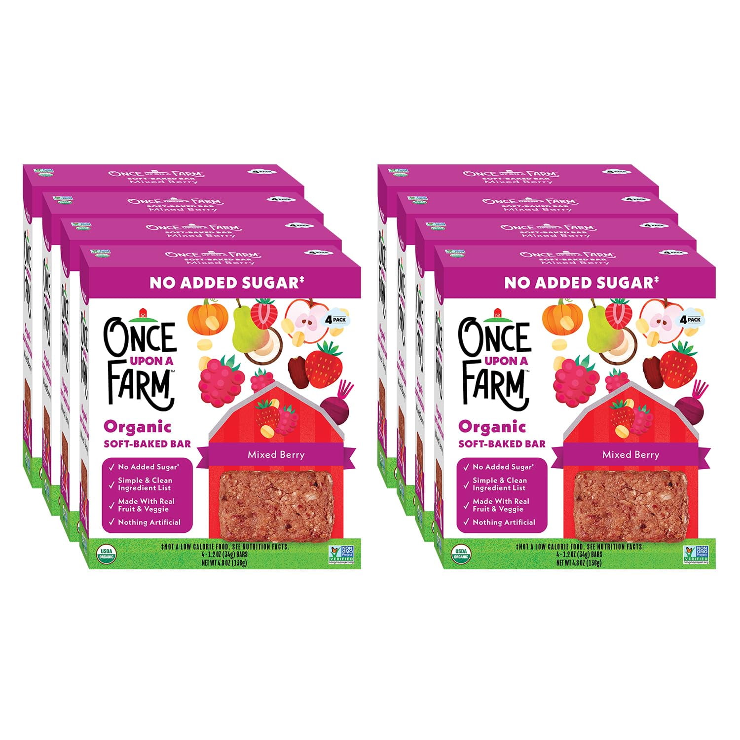 Once Upon a Farm BCF26 | Organic Mixed Berry Soft Baked Bar ...