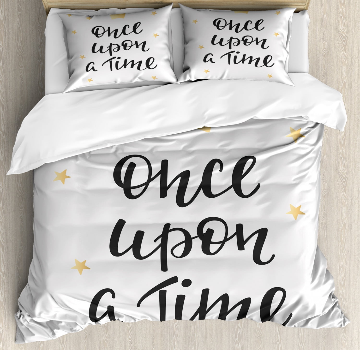 Once Upon a Time Duvet Cover Set Queen Size, Motivational Quote with ...