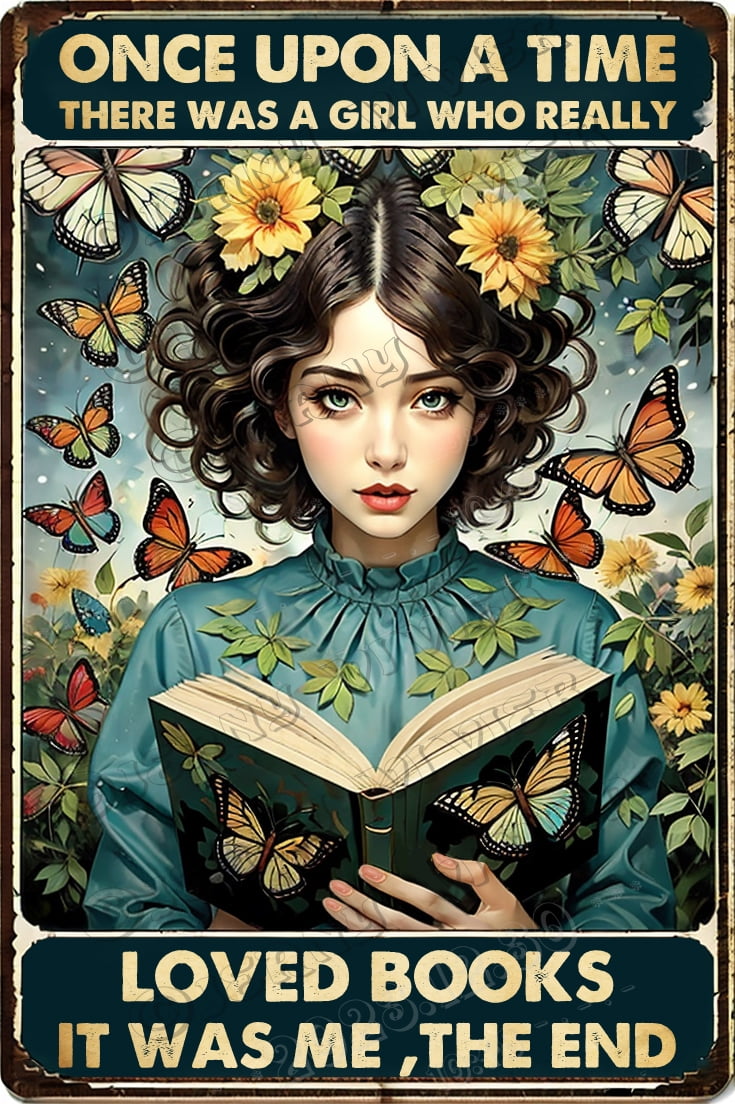 Once Upon A Time There was A Girl Who Really Loved Books Vintage Tin ...