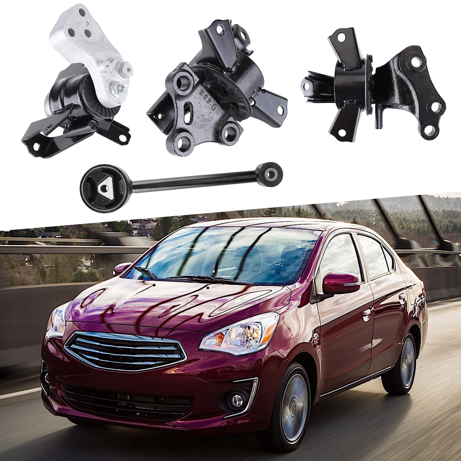 Uposao Engine Motor & Trans Mounts Set 4PCS Compatible for Mitsubishi ...